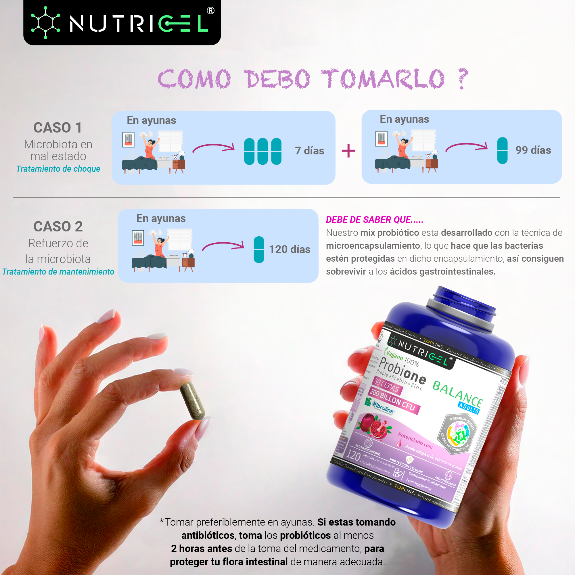 Probione Balance Adultos - Probio + Prebio + Zinc - Nutricel